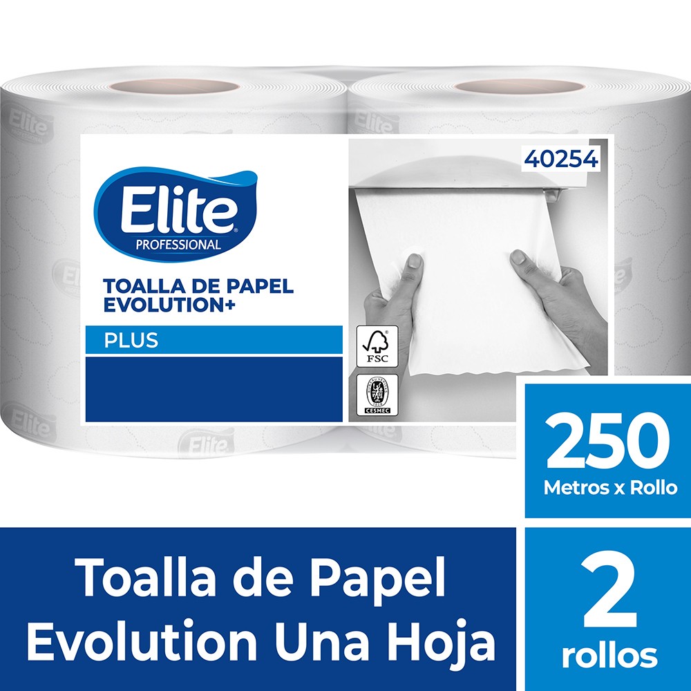 Toalla Papel Elite H/S Evolution 250M Paq 2 Und - Comercial Agustin