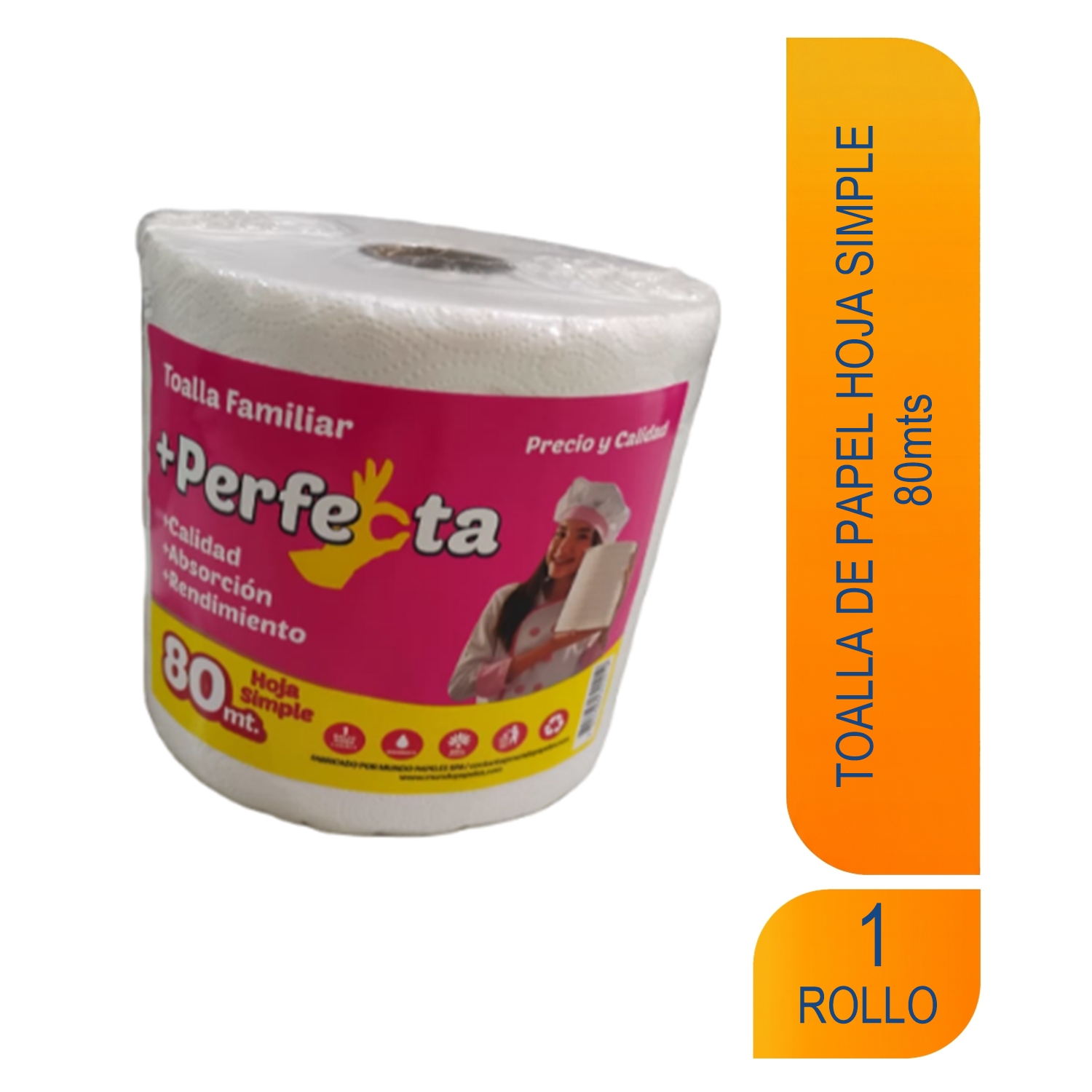 Toalla Papel Perfecta H/S 80 Mts Und - Comercial Agustin